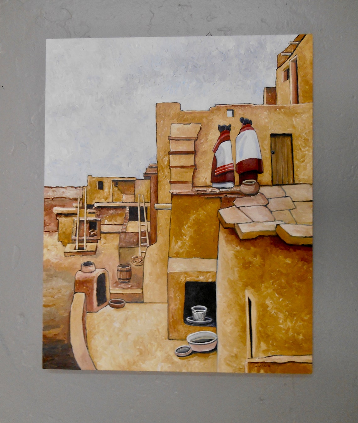 Indian Art, Laguna Pueblo, Native American Oil Painting, New Mexico ...