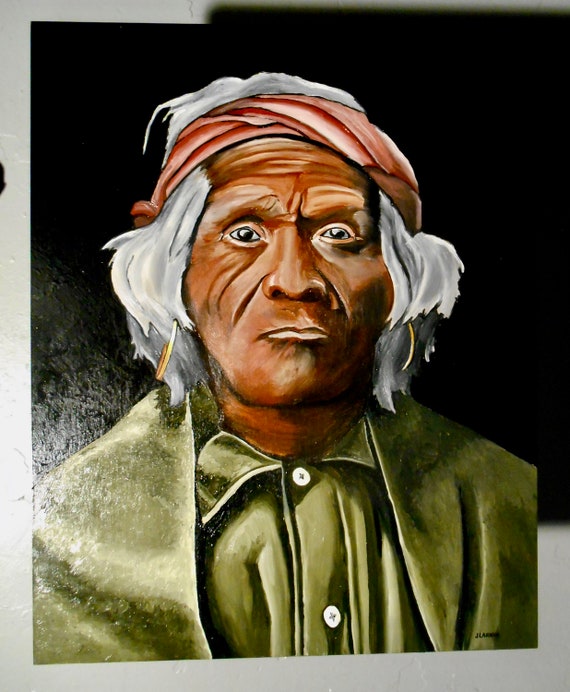 Old Native American Man Painting