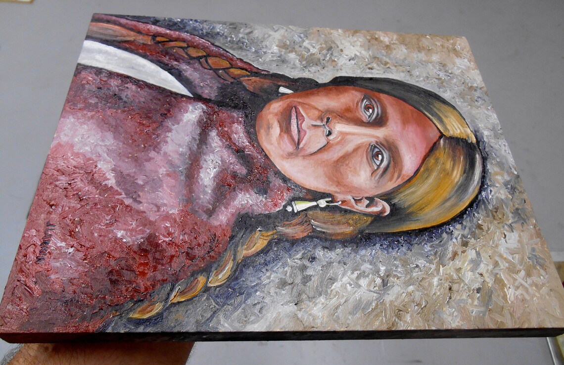 Native American Oil Painting American Indian Woman Oil - Etsy