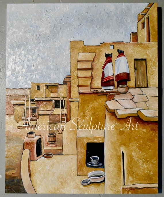Indian Art Laguna Pueblo Native American Oil Painting New | Etsy