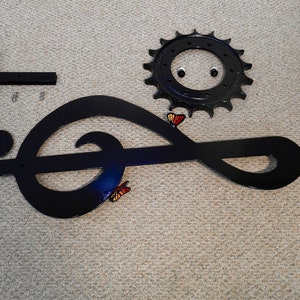 Giant Music Sculpture, Butterfly Garden Art, Music Clef Butterfly Metal ...