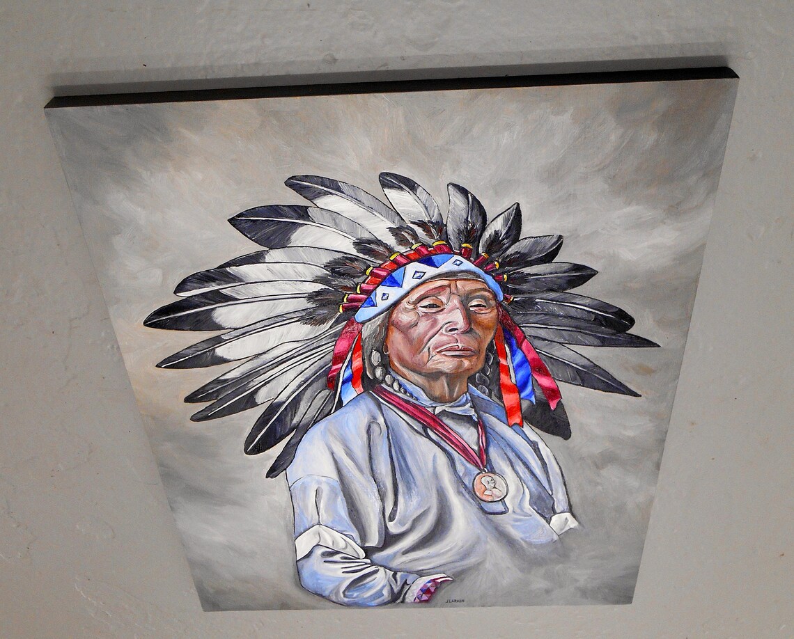 Chief Red Arrow, Native American Oil Painting, American Indian Chief ...
