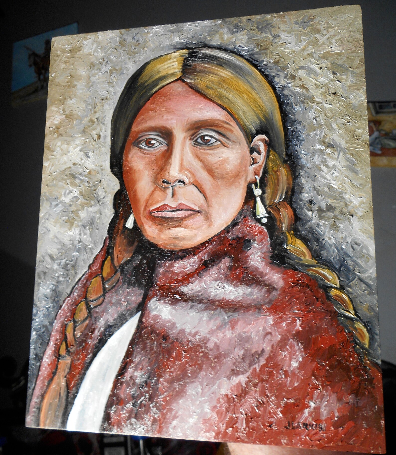 Native American Oil Painting, American Indian Woman Oil Painting ...
