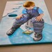 Boy Ice Fishing, First Catch, Winter Oil Painting, Canvas Print ...