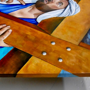 Simon of Cyrene, Lenten Oil Painting, Passion of Jesus, Calvary ...