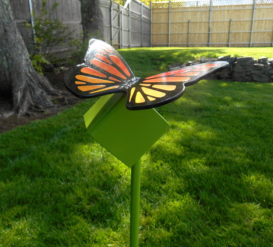 Butterfly Garden Stake Butterfly Metal Sculpture Garden | Etsy