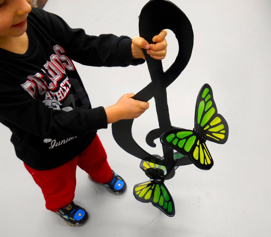 Music Lover, Garden Stake, Treble Clef, Metal Garden Sculpture ...