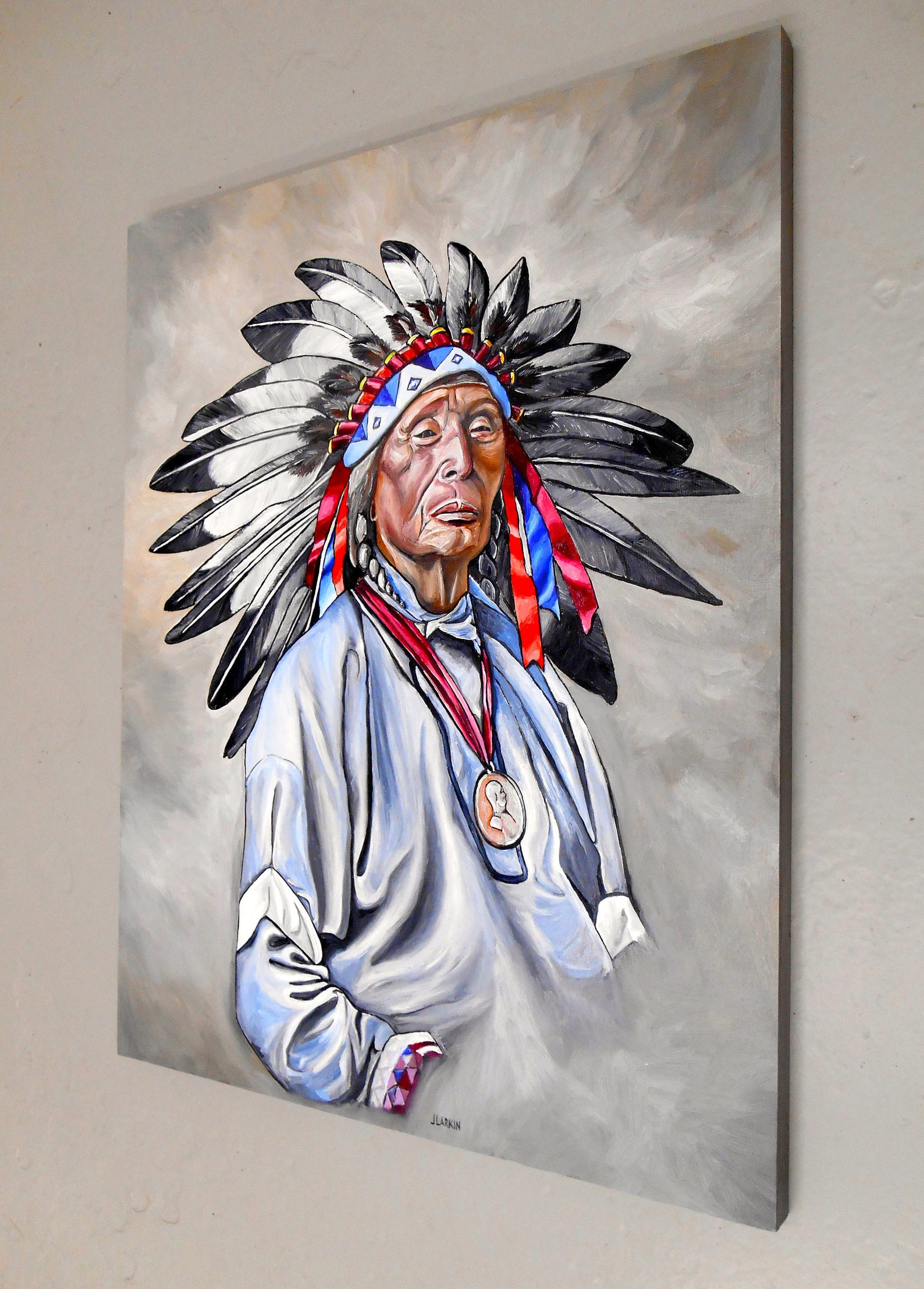 Chief Red Arrow, Native American Oil Painting, American Indian Chief ...