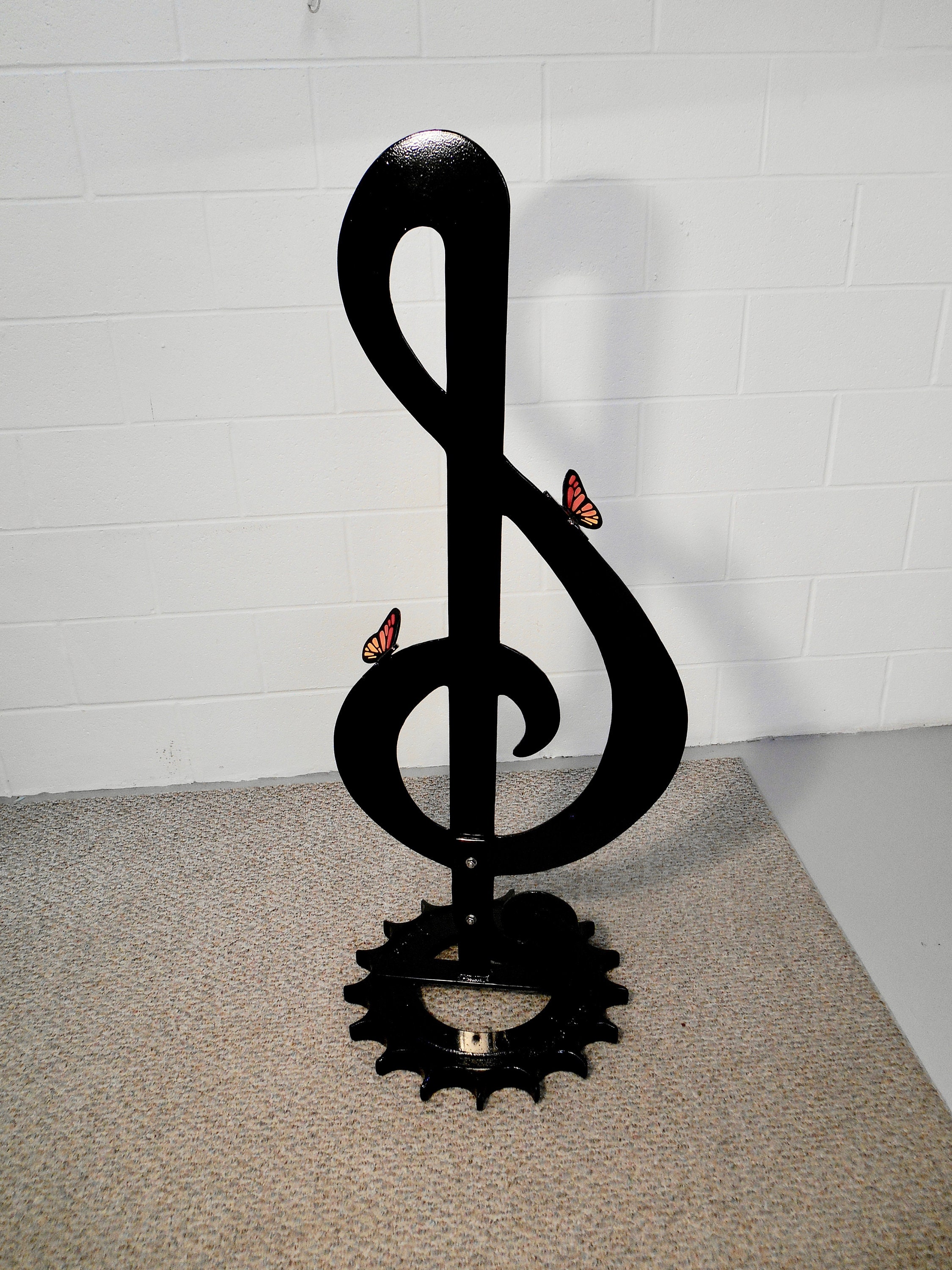 Giant Music Sculpture Butterfly Garden Art Music Clef - Etsy