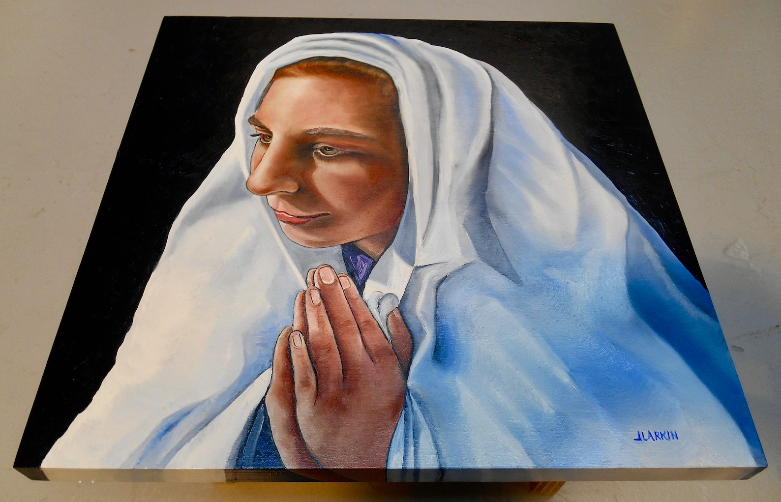 Oil Painting Virgin Mary, Jewish Woman, Original Religious Painting ...