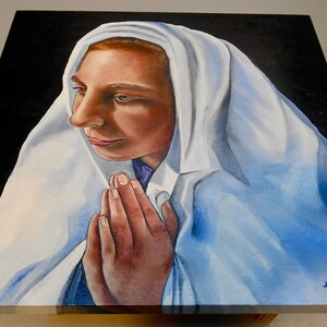 Oil Painting Virgin Mary, Jewish Woman, Original Religious Painting ...