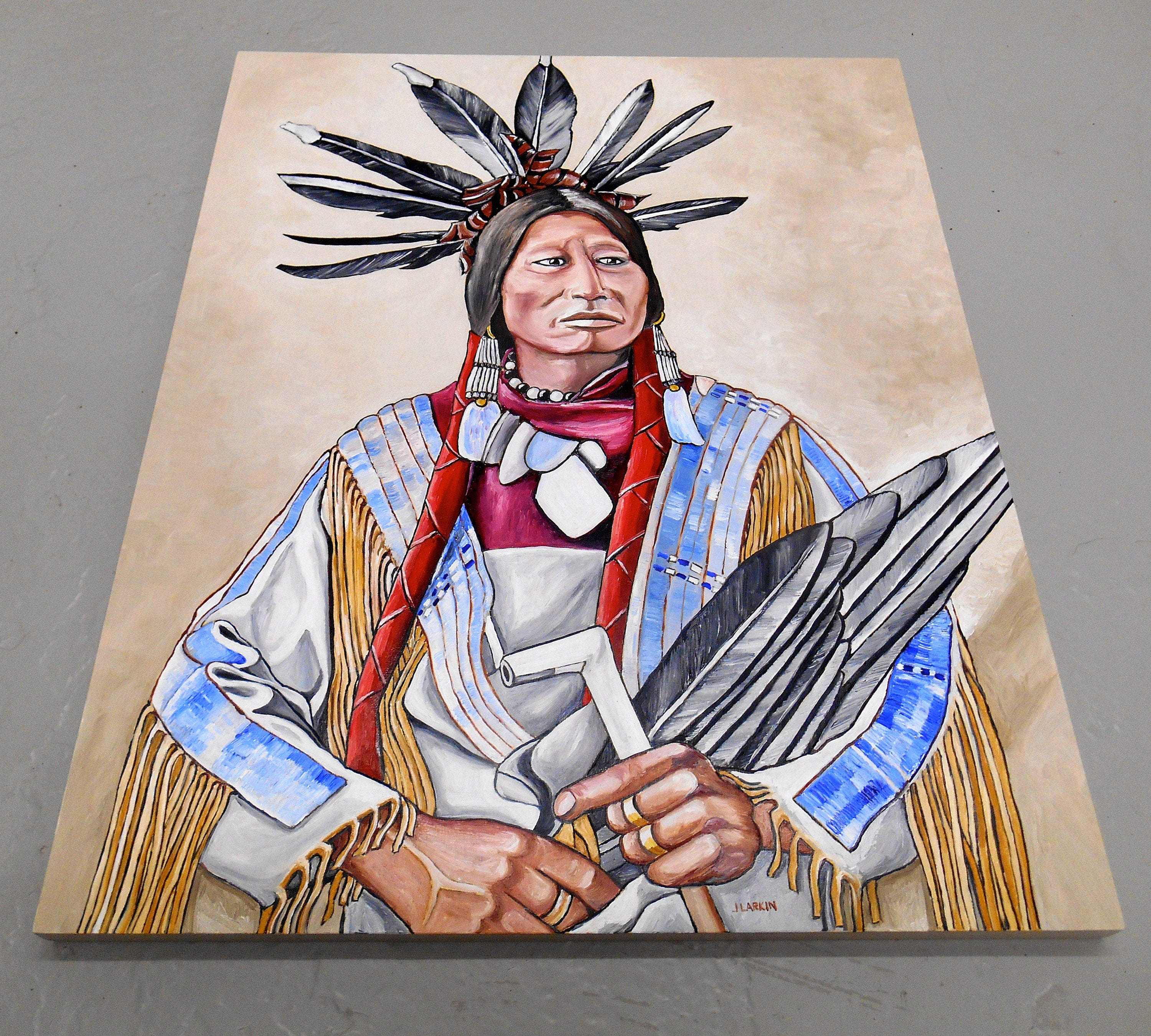 Chief Many Horns, Native American Oil Painting, American Indian Chief ...