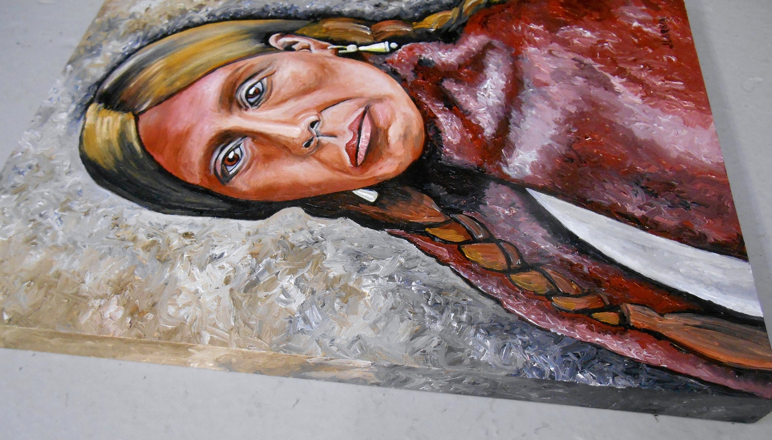 Native American Oil Painting, American Indian Woman Oil Painting ...