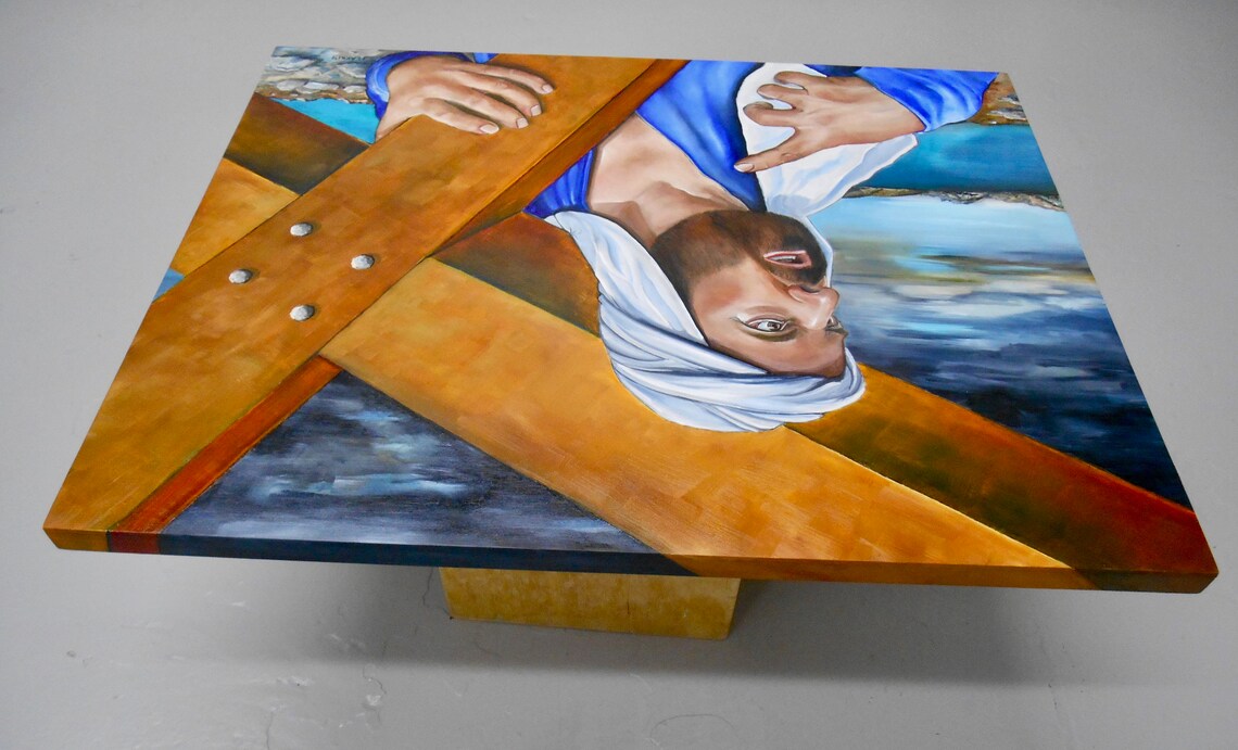 Simon of Cyrene, Lenten Oil Painting, Passion of Jesus, Calvary ...