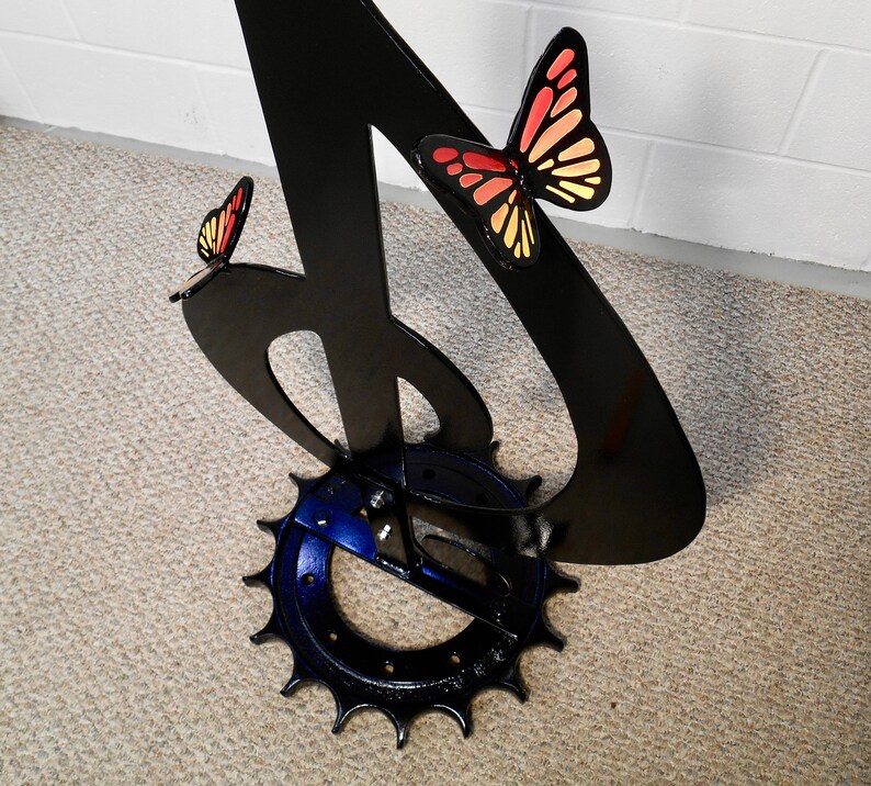 Giant Music Sculpture, Butterfly Garden Art, Music Clef Butterfly Metal ...