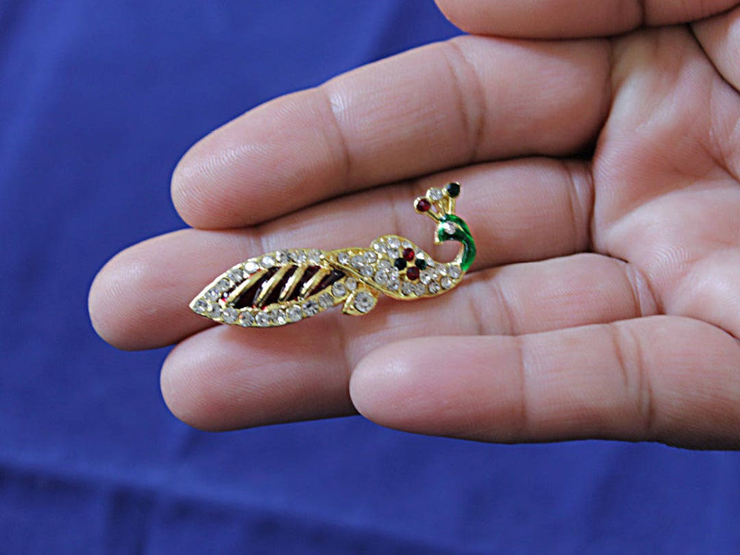 Bird Pin, Saree Pin, Peacock Pin, Coat Jacket Pin, Indian Jewellery ...