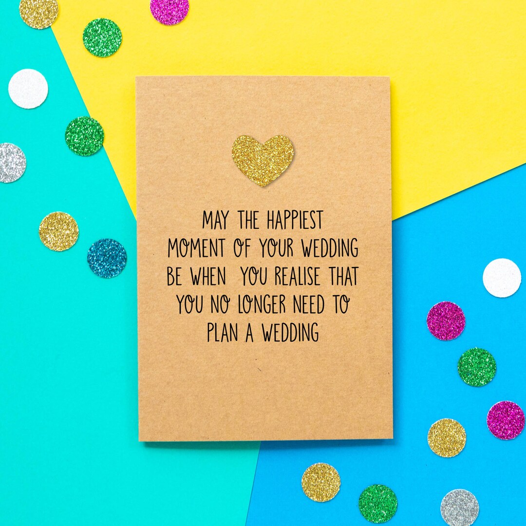Funny Wedding Card Happiest Wedding Moment Etsy