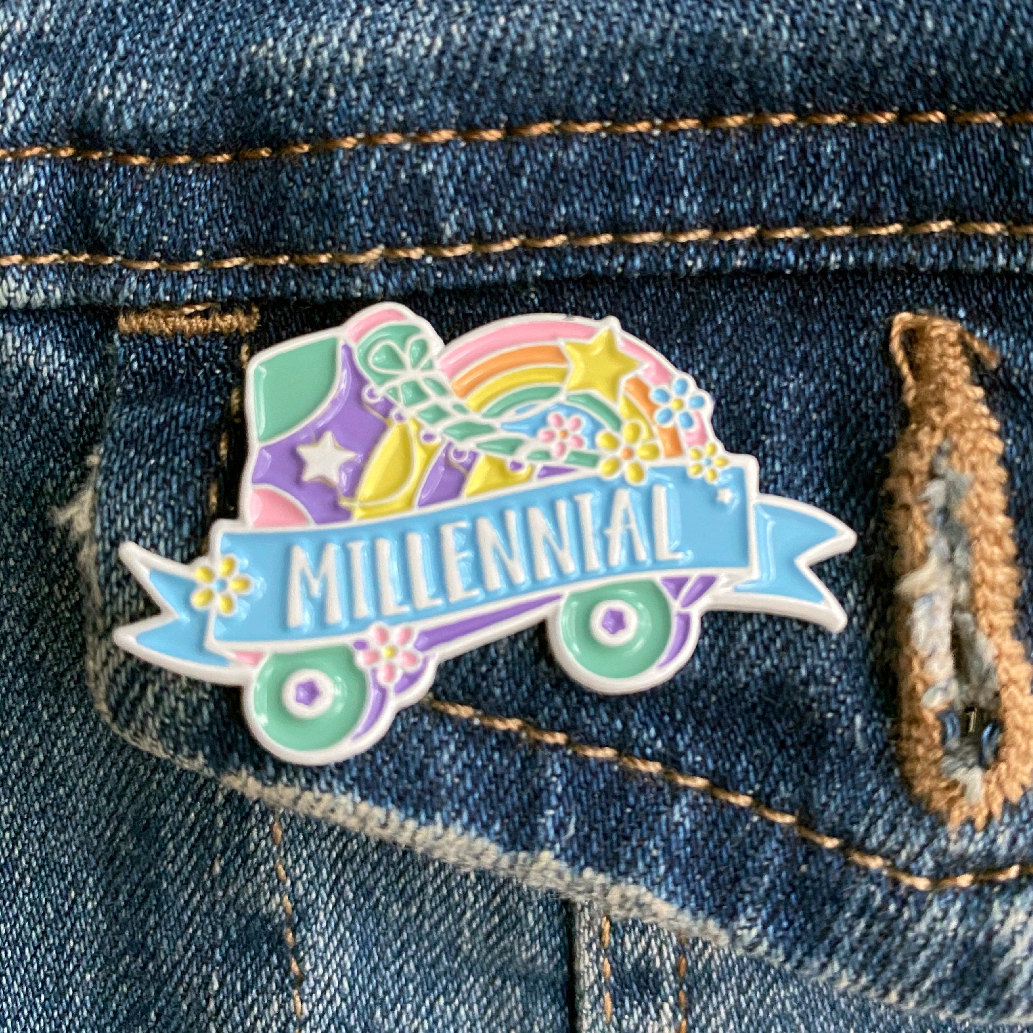 Millennial Enamel Pin | Etsy