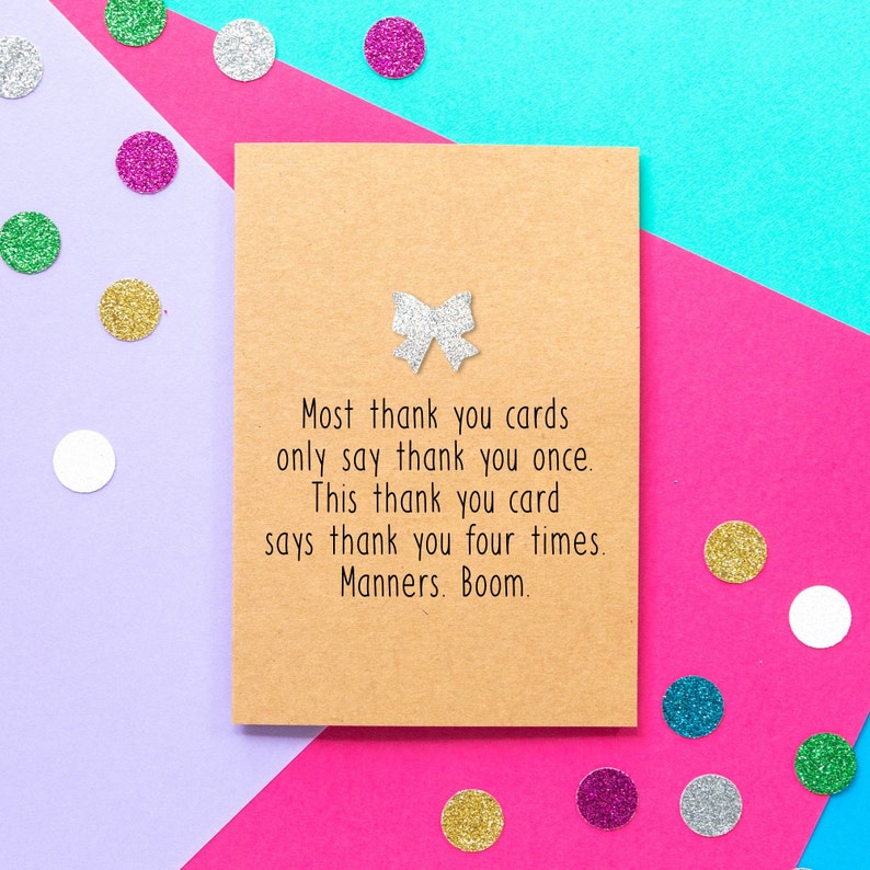 Funny thank you card Thank you card: Most thank you cards say | Etsy