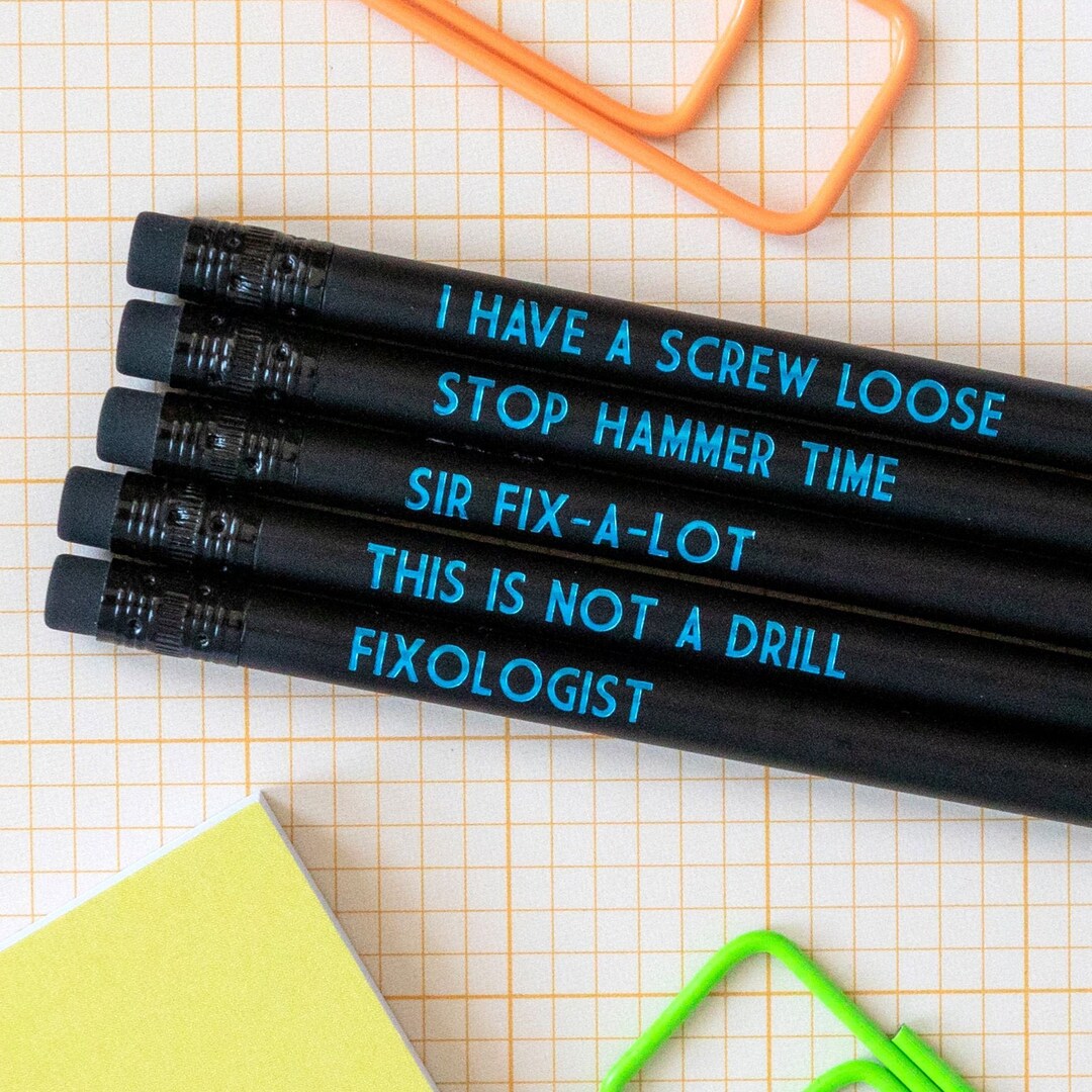 Handyman Gift, DIY Gift, Carpenter Gift, Husband Gift, Printed Pencil ...