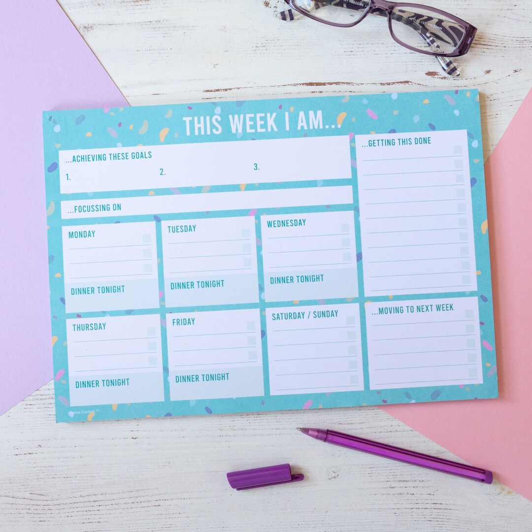 Weekly Planner | A4 Desk Planner Pad, Funny Notepad, Desk Planner ...