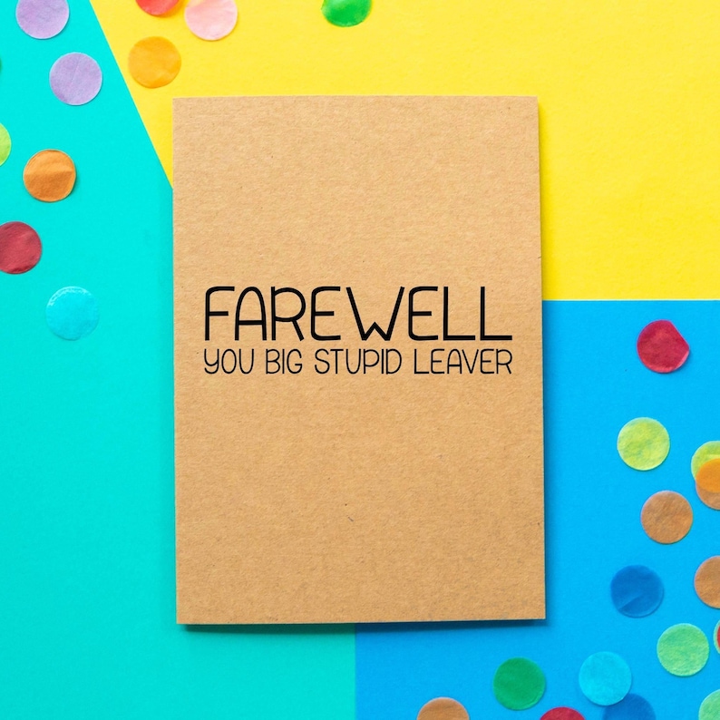 Funny Farewell Card Funny Leaving Card Good Luck Card New - Etsy UK