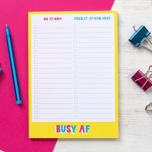 Busy AF Notepad A5 Notepad to Do List Funny Notepad - Etsy UK