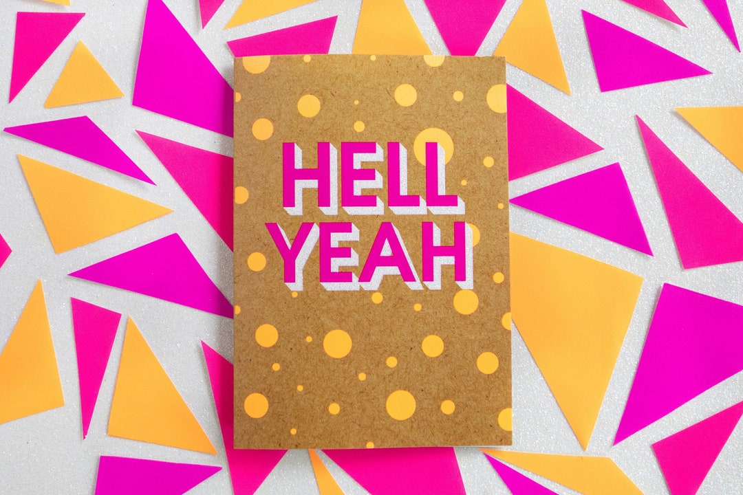 Funny Celebration Card Hell Yeah - Etsy