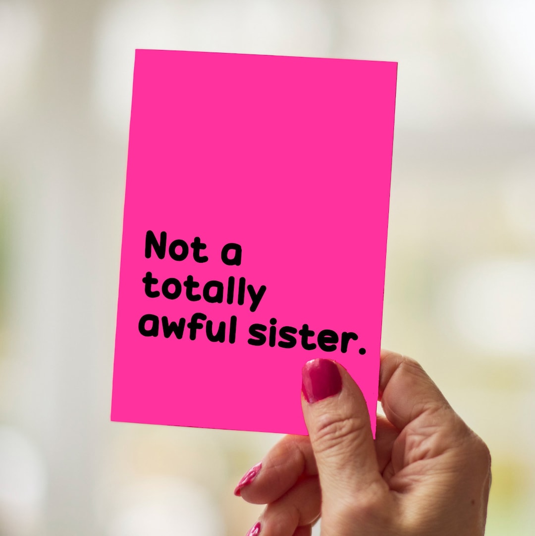 Funny Sister Birthday Card, Rude Sister Birthday Card, Little Sister ...