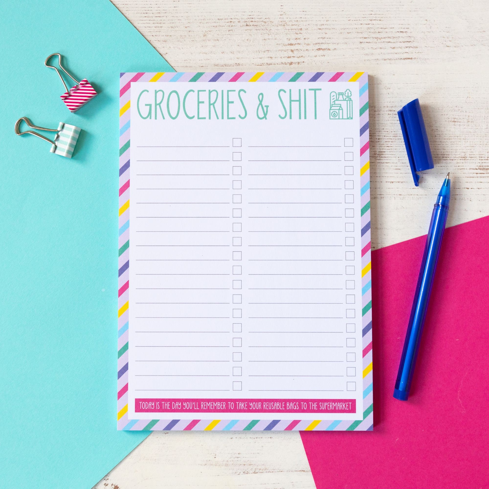 Shopping List Notepad A5 Groceries Checklist Pad to Do - Etsy UK