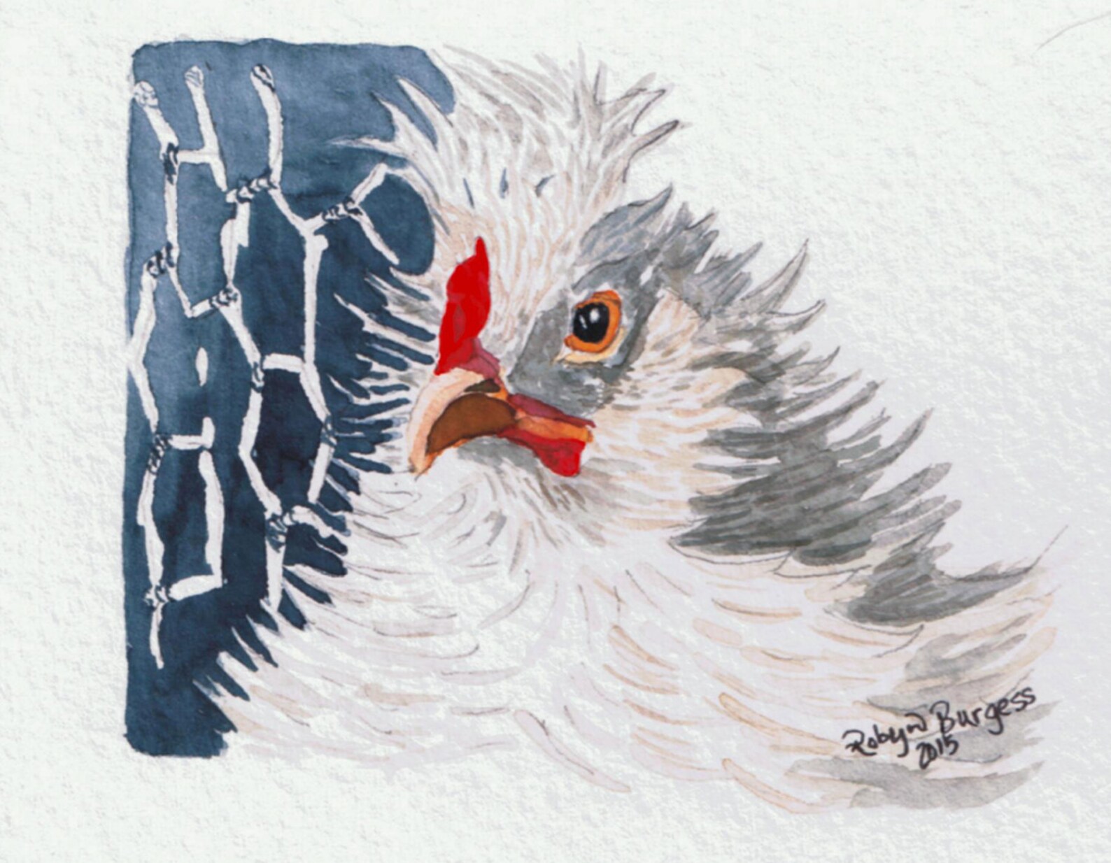 Frizzle Rooster Original Watercolor Painting - Etsy