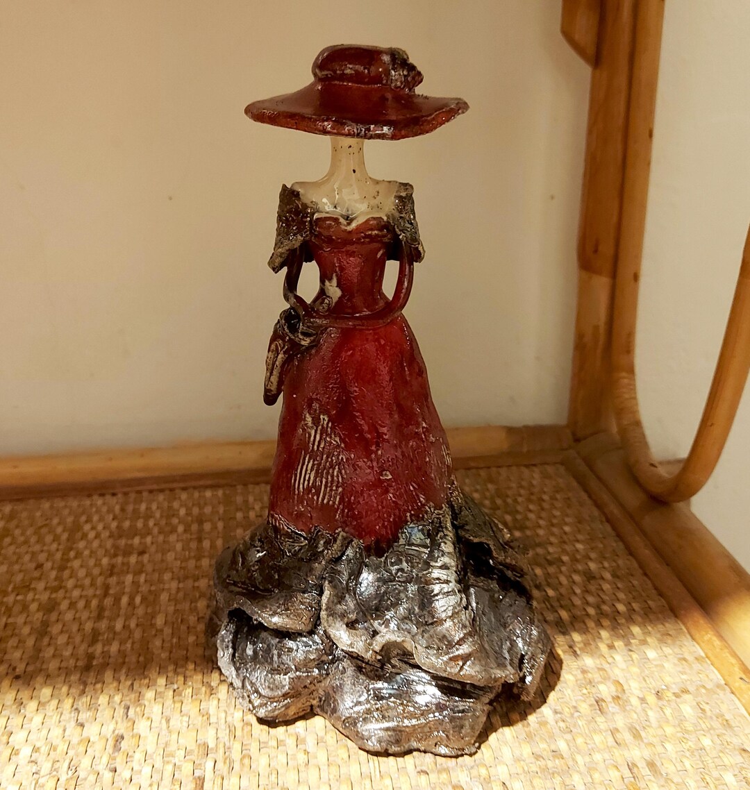 Handmade Raku Ceramic Woman Sculpture: Elegant Lady Figurine - Etsy