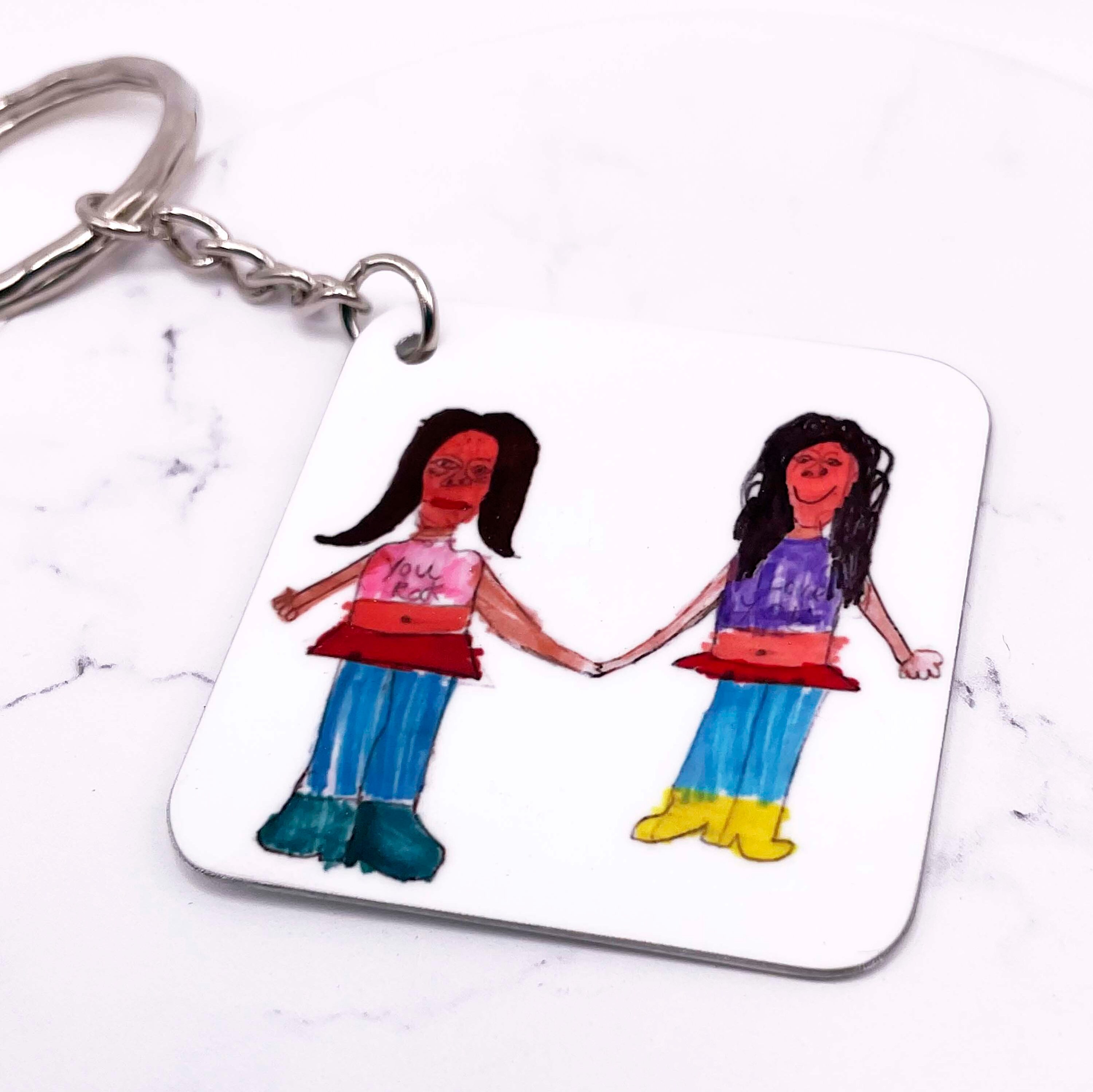 Photo Keyring Personalised Square Keyring Custom Photo - Etsy UK