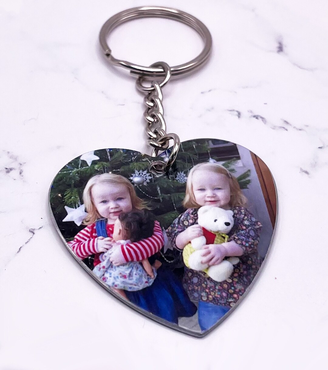 Custom Heart Photo Keychain Photo Keyring Custom Keychain Photo Charm ...