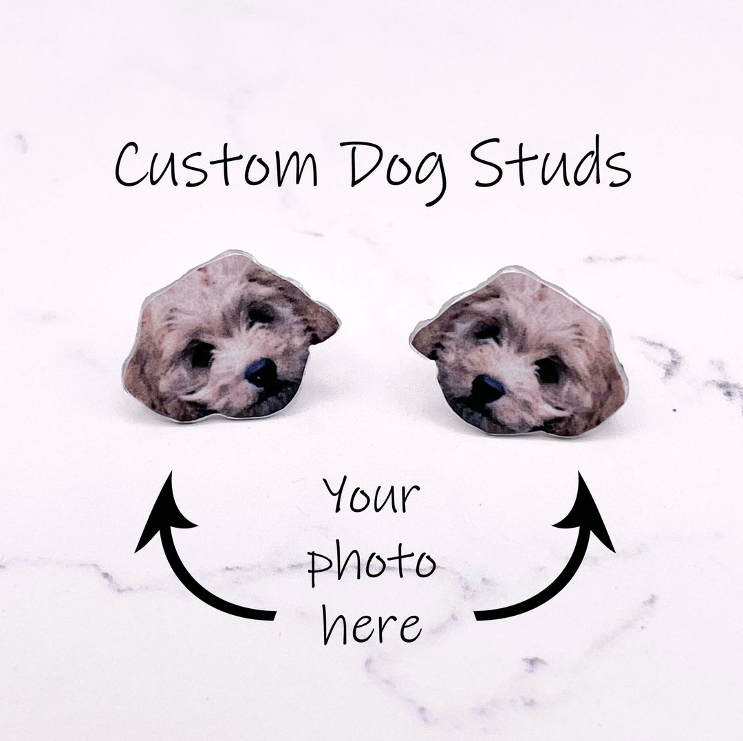 Dog Earrings - Custom Dog Studs - Photo Earrings - Custom Dog Pet ...