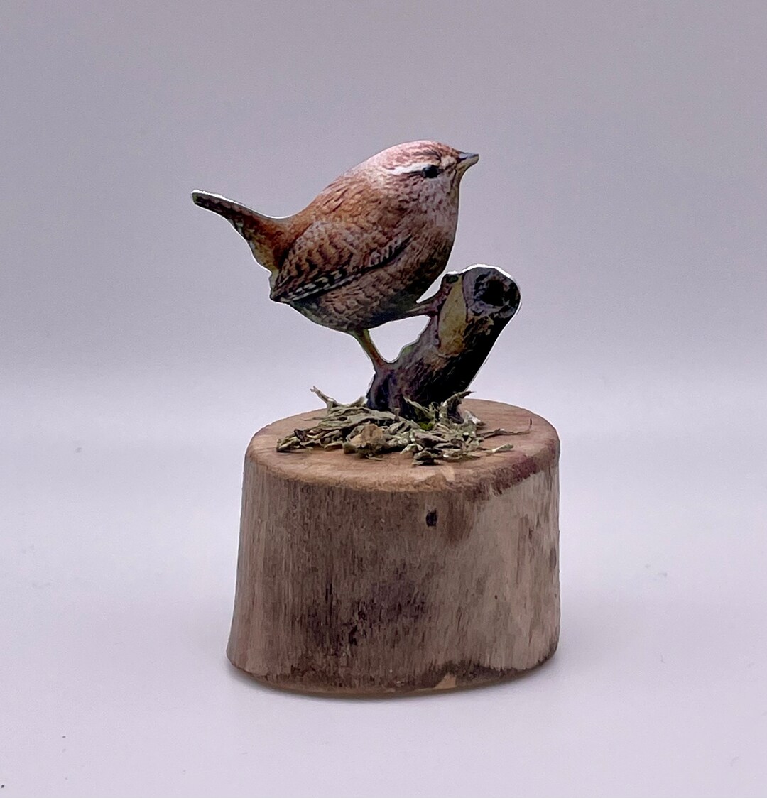 Mini Wren Mini Wren Sculpture Metal Bird Metal Wren Wren on Wood ...