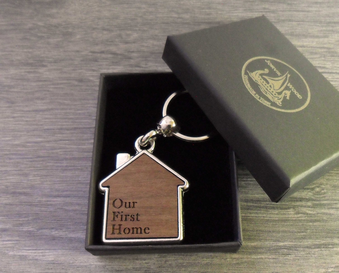 Personalised Our First Home Design Keyring, Custom Keychain ...