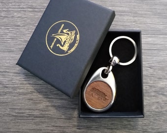 Rhinoceros Key Chain Rhino Silhouette Key Fob Wood Scroll - Etsy