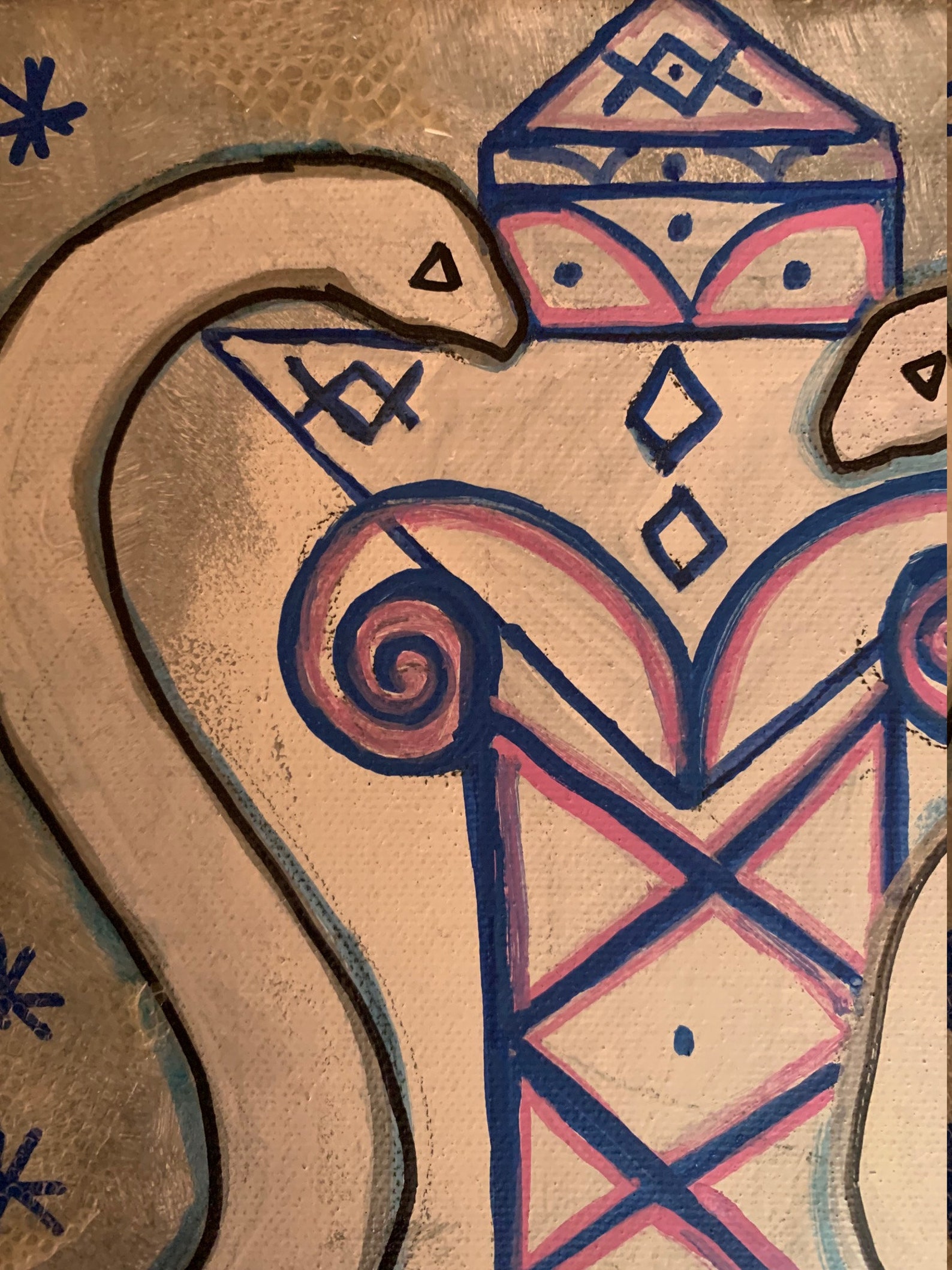 Papa Damballah Papa Danbala Painting Voodoo Real Snake Skin Vodou - Etsy