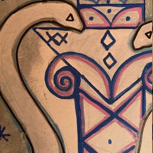Papa Damballah Papa Danbala Painting Voodoo Real Snake Skin Vodou - Etsy