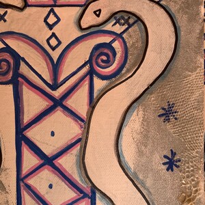 Papa Damballah Papa Danbala Painting Voodoo Real Snake Skin Vodou - Etsy