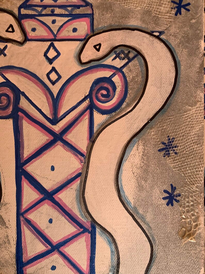 Papa Damballah Papa Danbala Painting Voodoo Real Snake Skin Vodou - Etsy