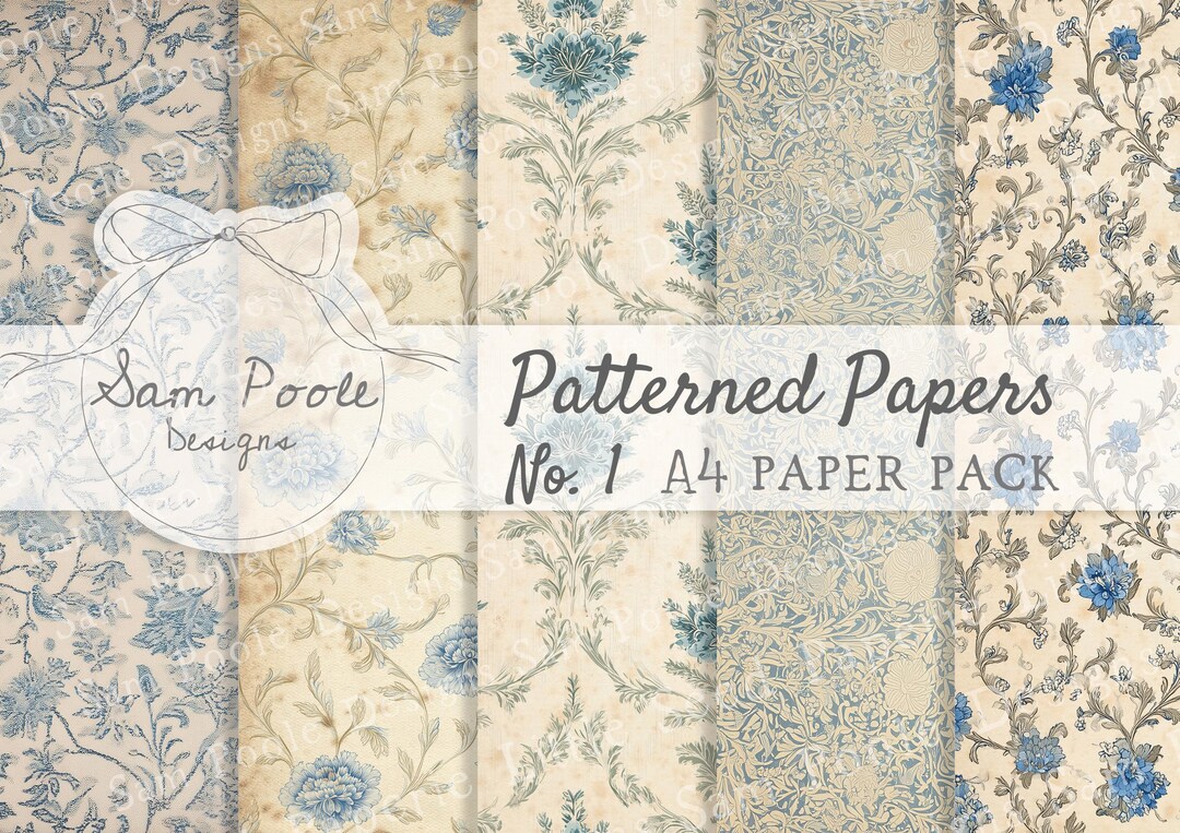 No. 1 Patterned Papers Printables A4 Paper Pack - Junk Journal (digital ...