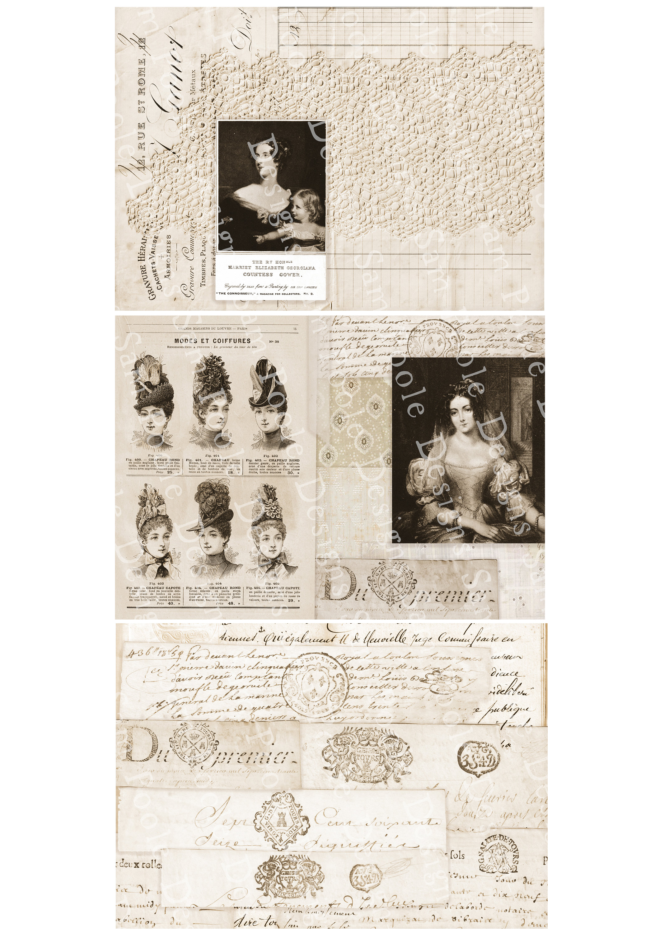 Sepia Couture Kit Vintage Junk Journal A4 Paper Collection - Digital ...
