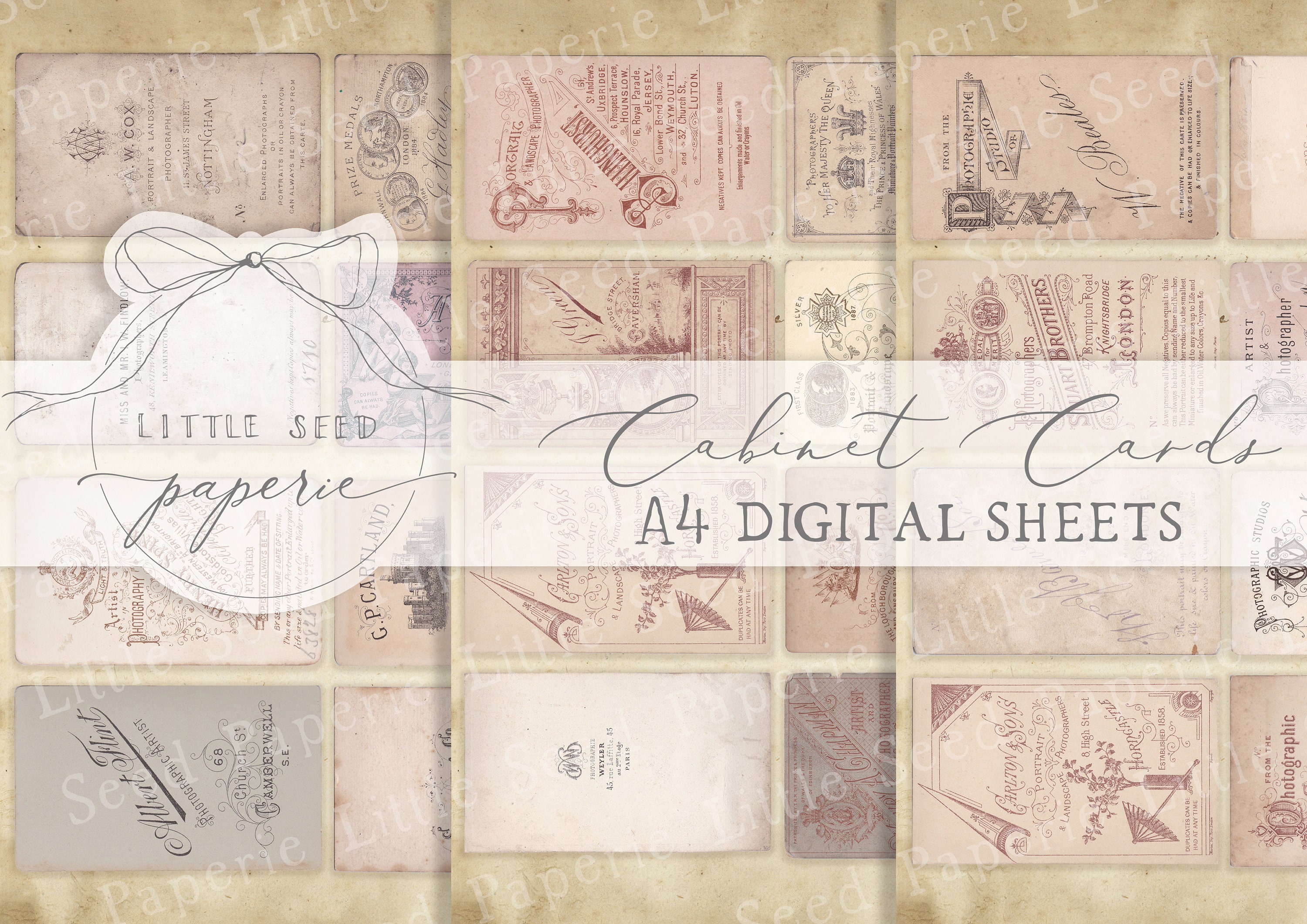 Vintage Cabinet Cards A4 Paper Collection Digital Download - Etsy