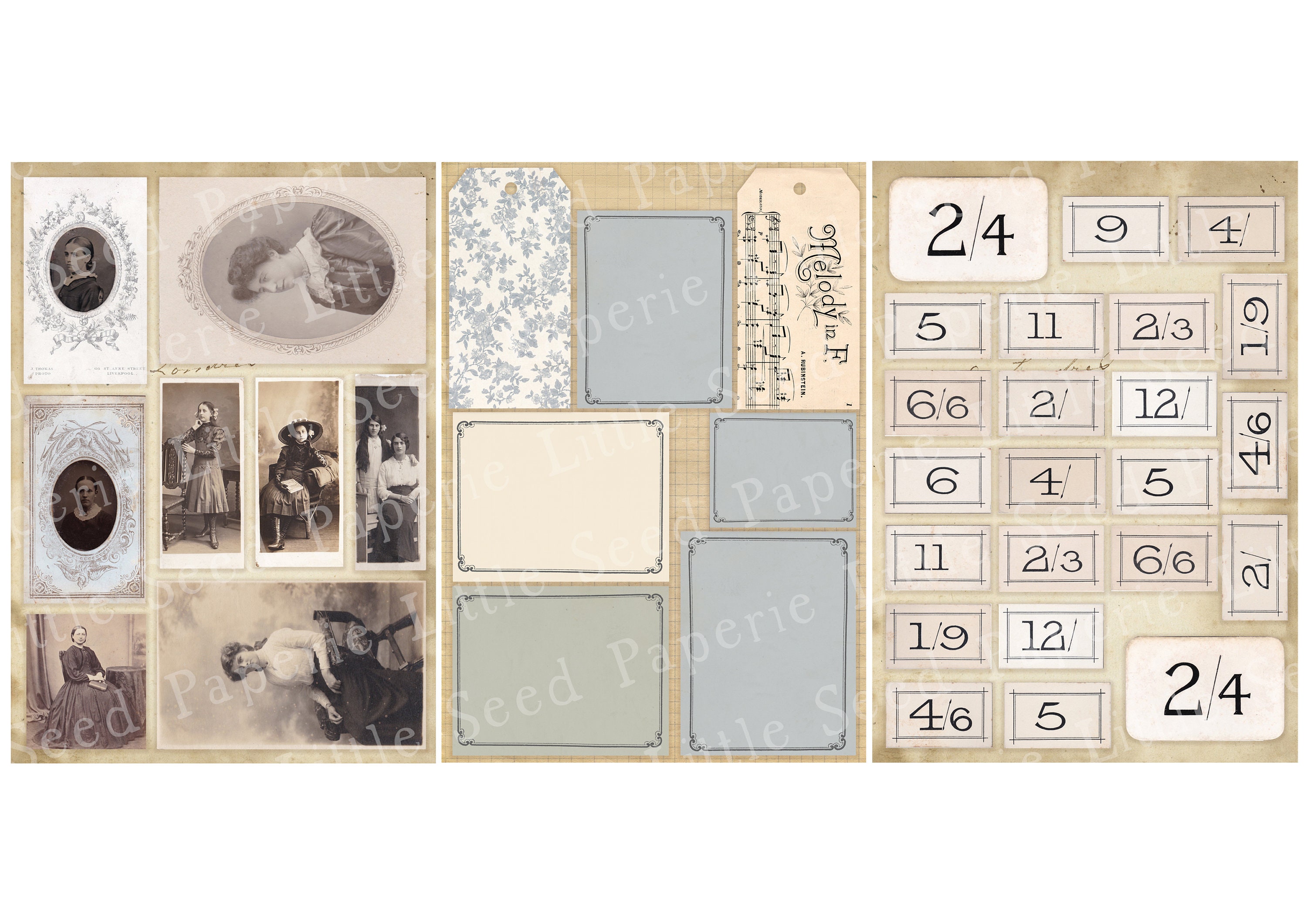 Elegant Ladies A4 Paper Collection - Digital Download - Vintage Papers ...