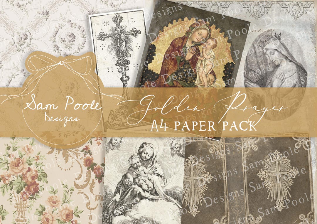 Golden Prayer Junk Journal A4 Paper Collection - Digital Download ...