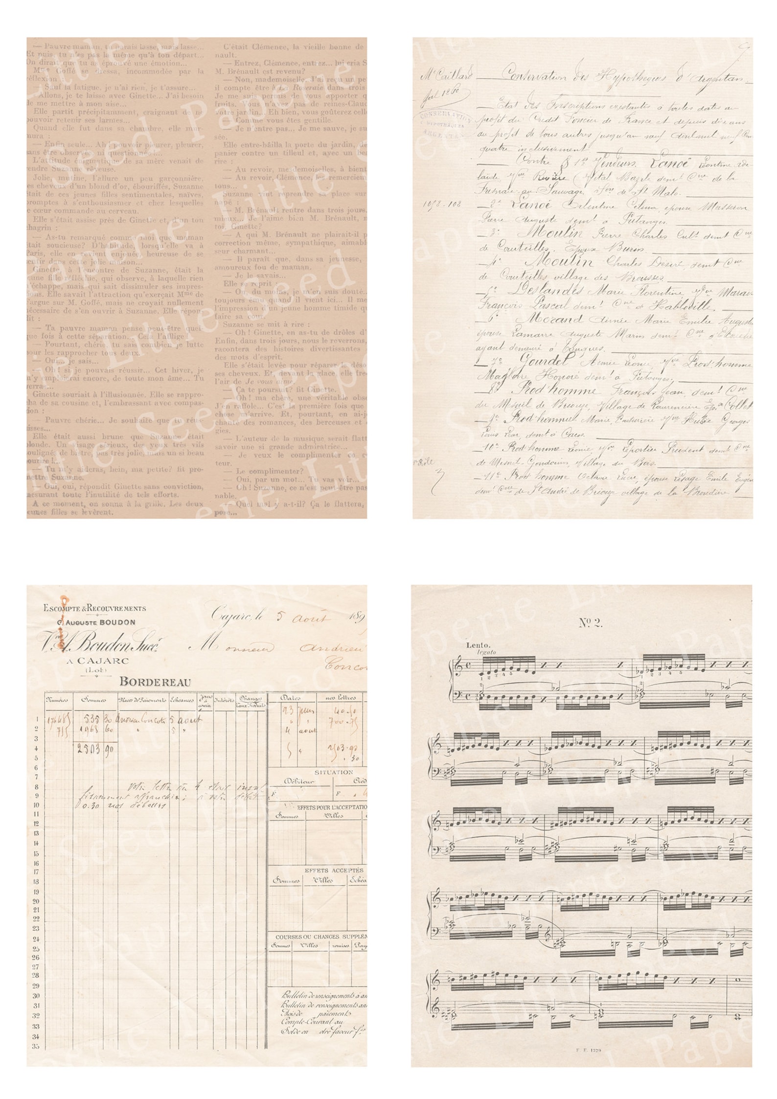 Vintage 'french Creams' A4 Paper Collection - Digital Download ...