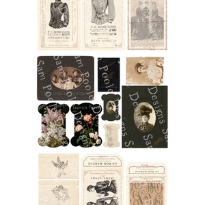 Noir Vintage French Haberdashery Junk Journal A4 Paper Collection ...