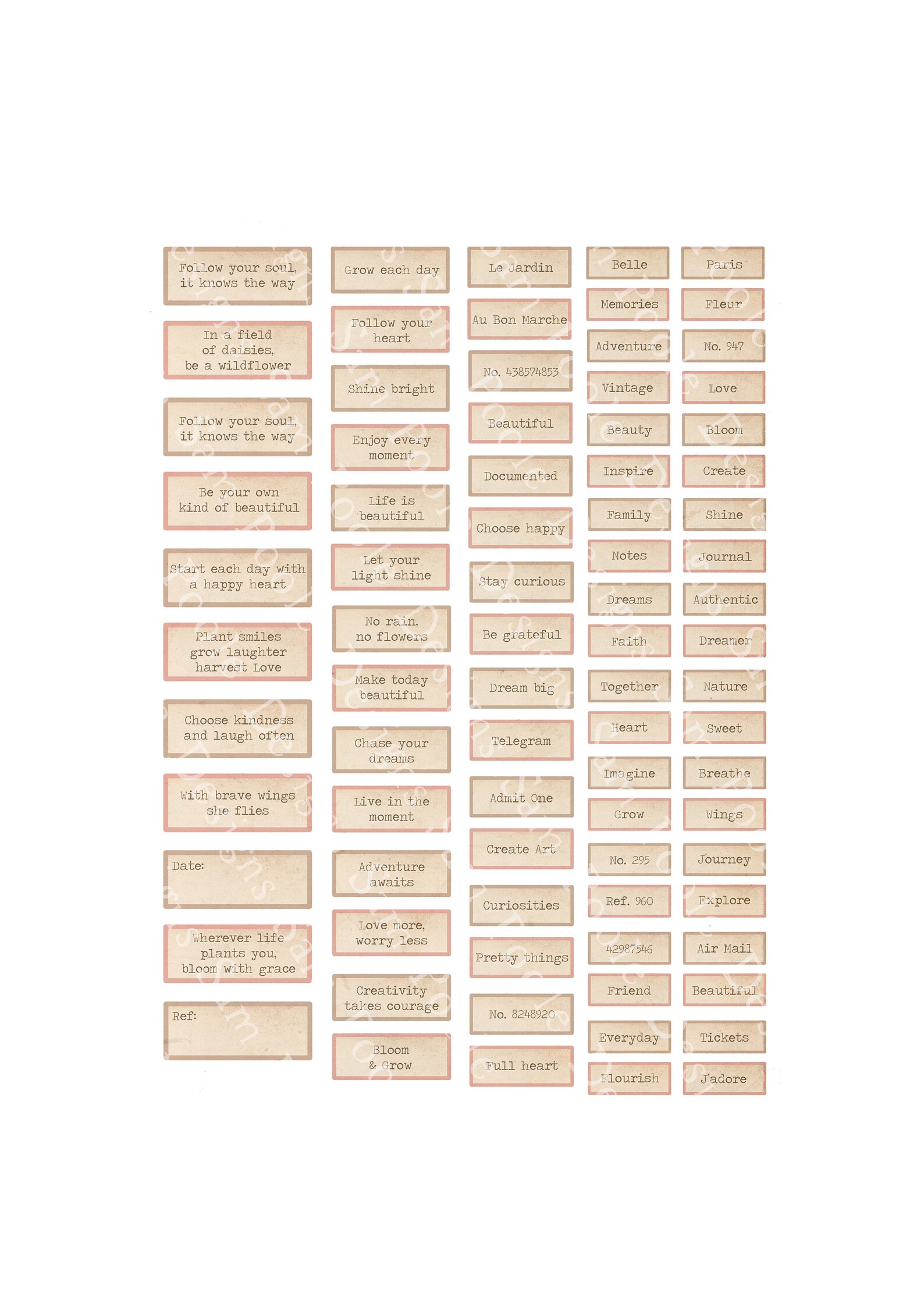 Typewriter Labels Junk Journal Digital Download Vintage - Etsy